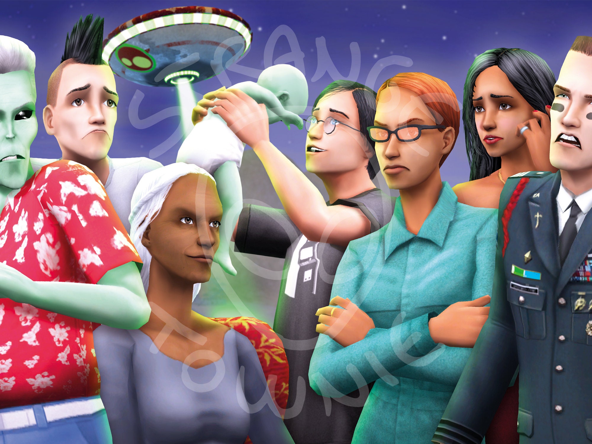 The Sims 2 Strangetown A3 Render Illustration Print the - Etsy