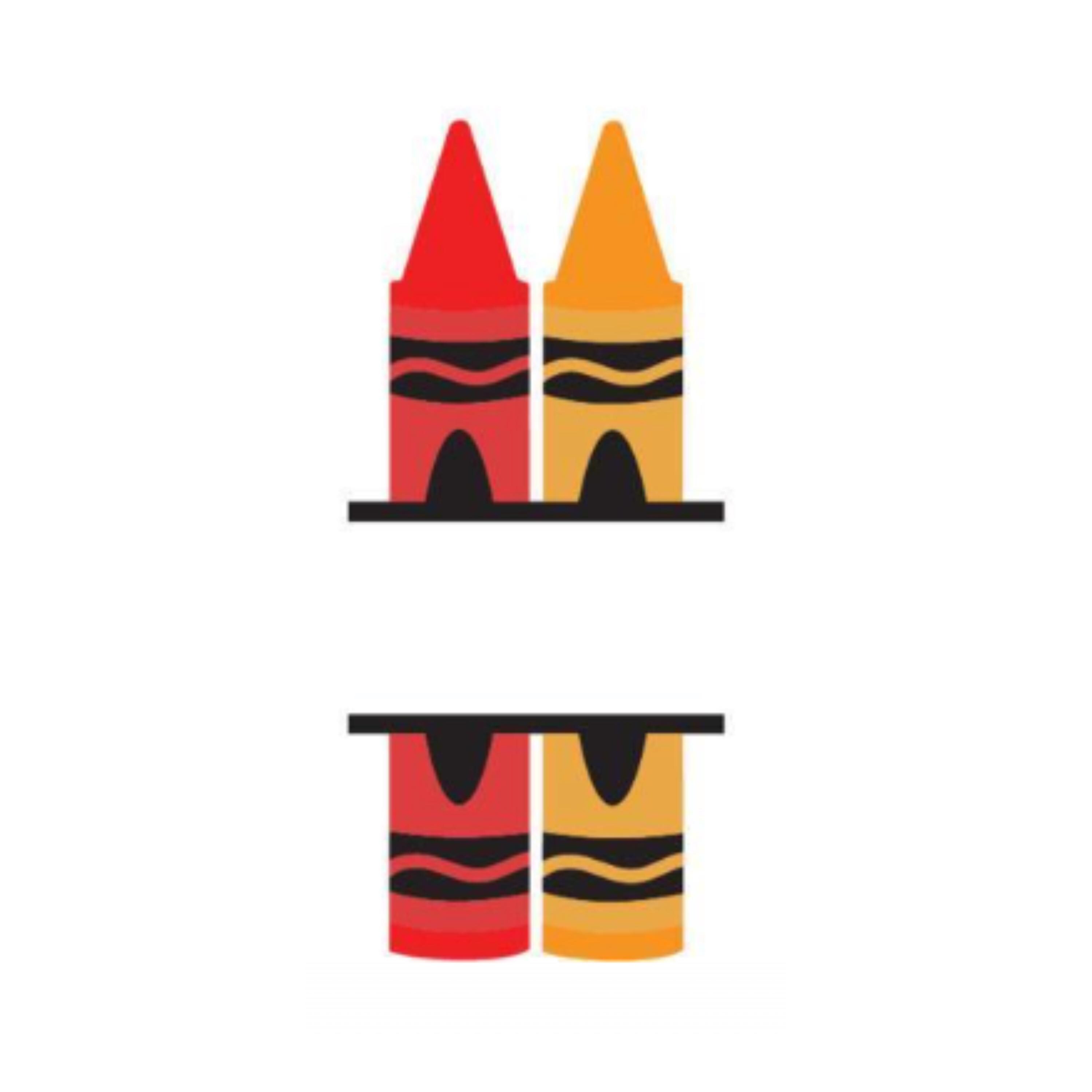 Crayon SVG Bundle | Crayon Split Monogram | Crayans | Back to School ...