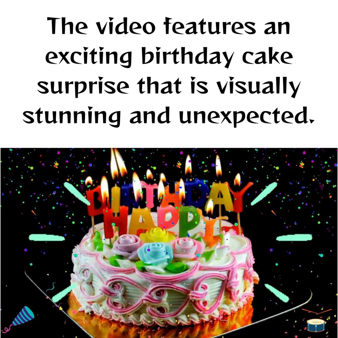 Happy Birthday Song Video | Celebration Ecard, Zoom Background - Etsy