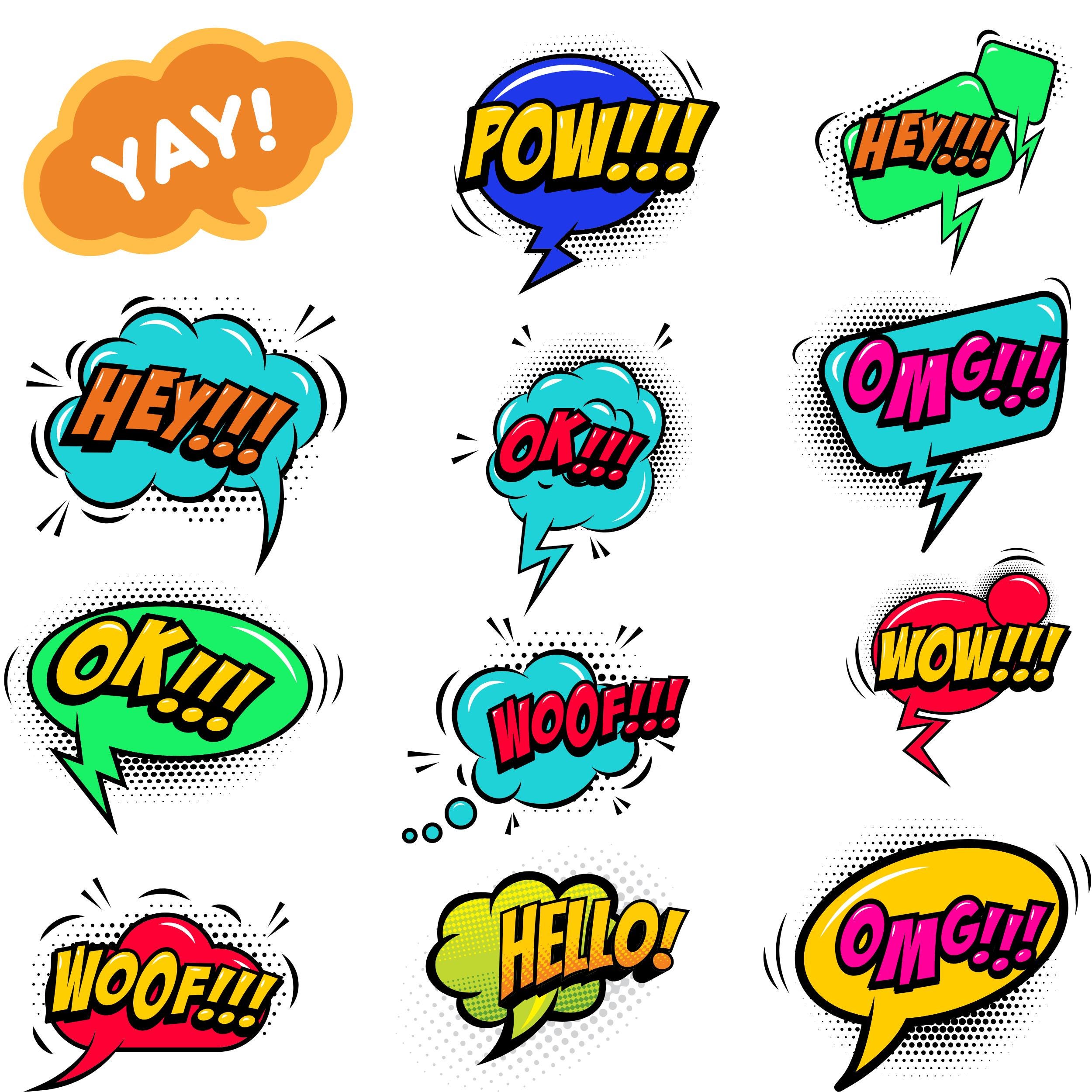 Comic Speech Bubble | Cartoon Comic Book Text Clouds | Pop Art | Super ...
