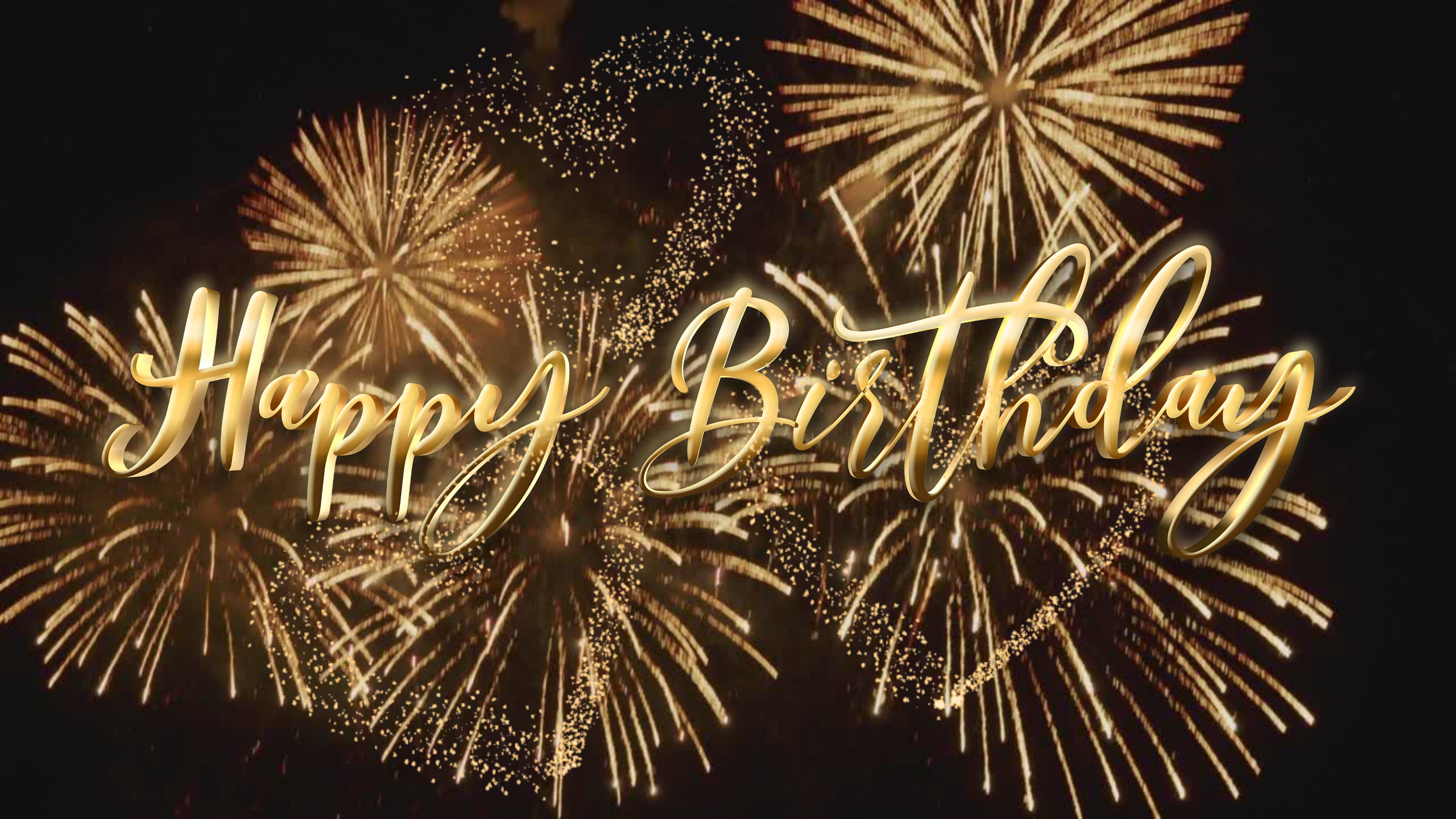 Happy Birthday Animated Card, Mp4, Gif, Png, Black and Gold With ...