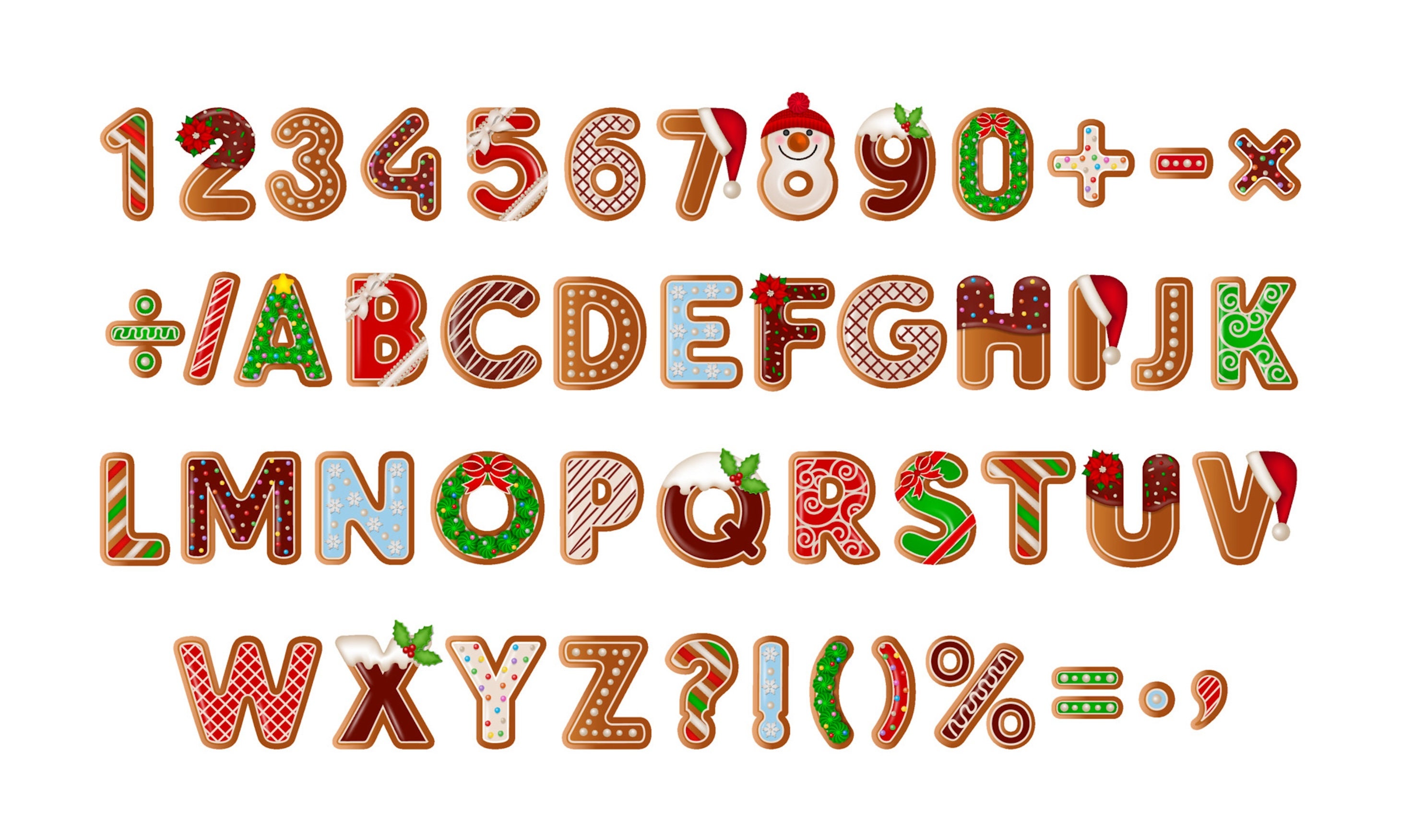 Christmas Alphabet Letters 10 Templates Typography to Infuse - Etsy