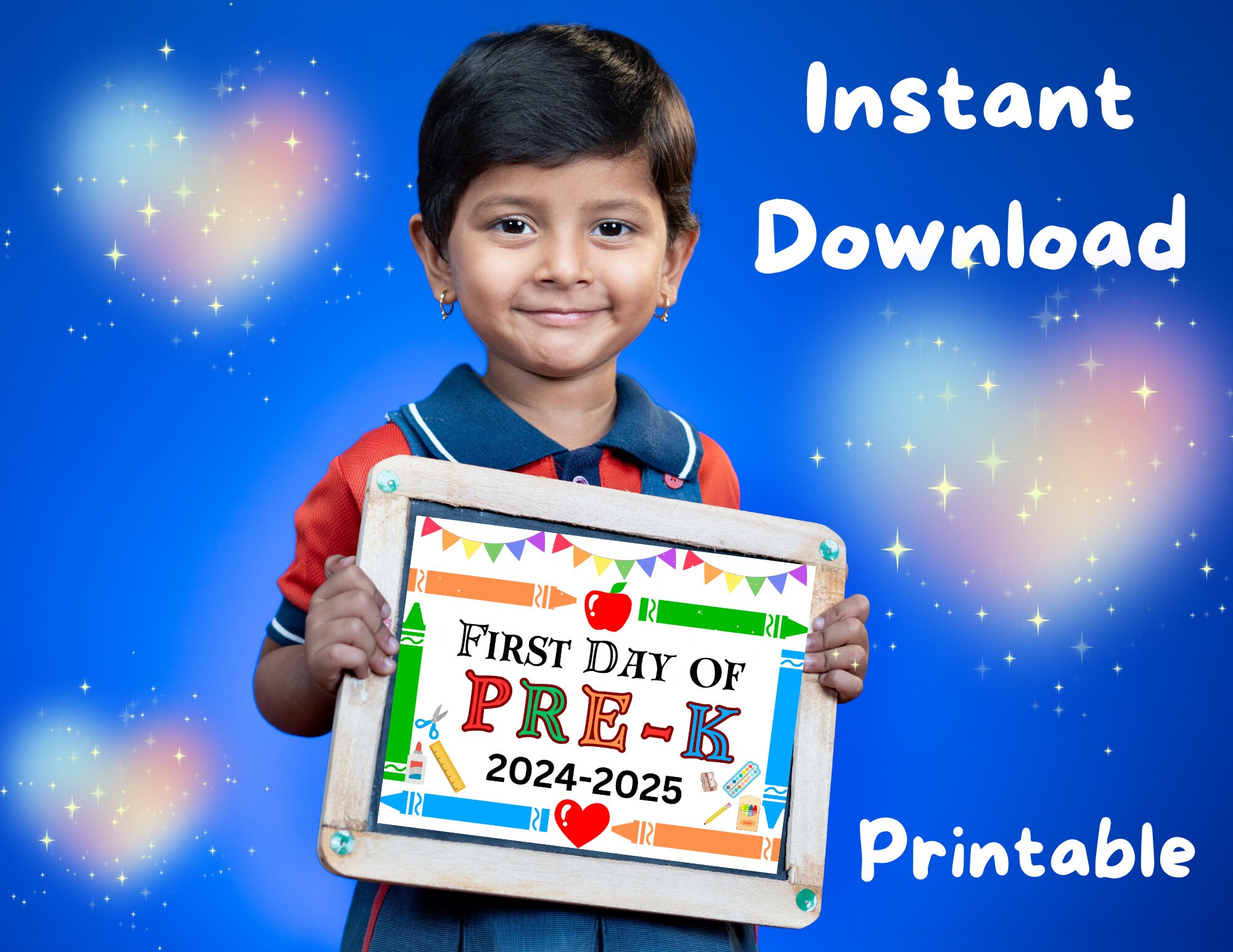 First Day of PRE-K Sign, Printable Photo Prop INSTANT ACCESS, First Day ...