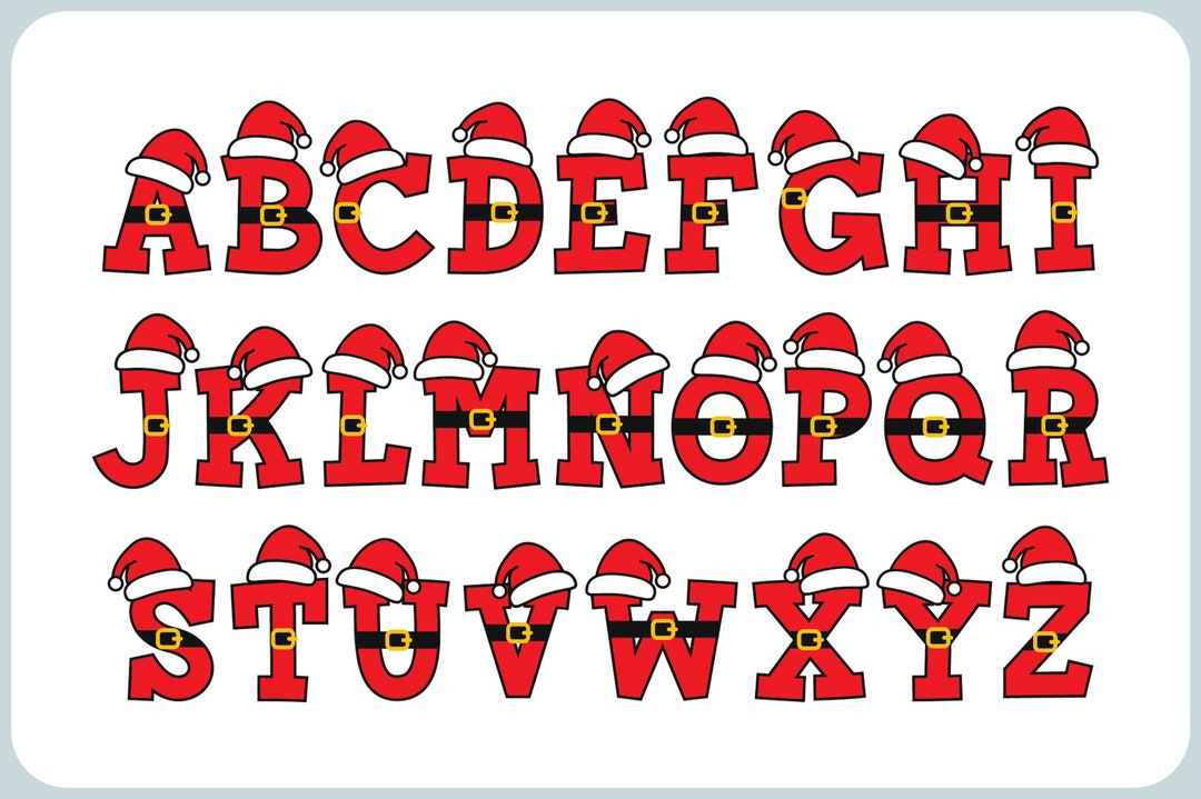 Santa Claus Alphabet Letters, Your Christmas Typography and Greeting ...