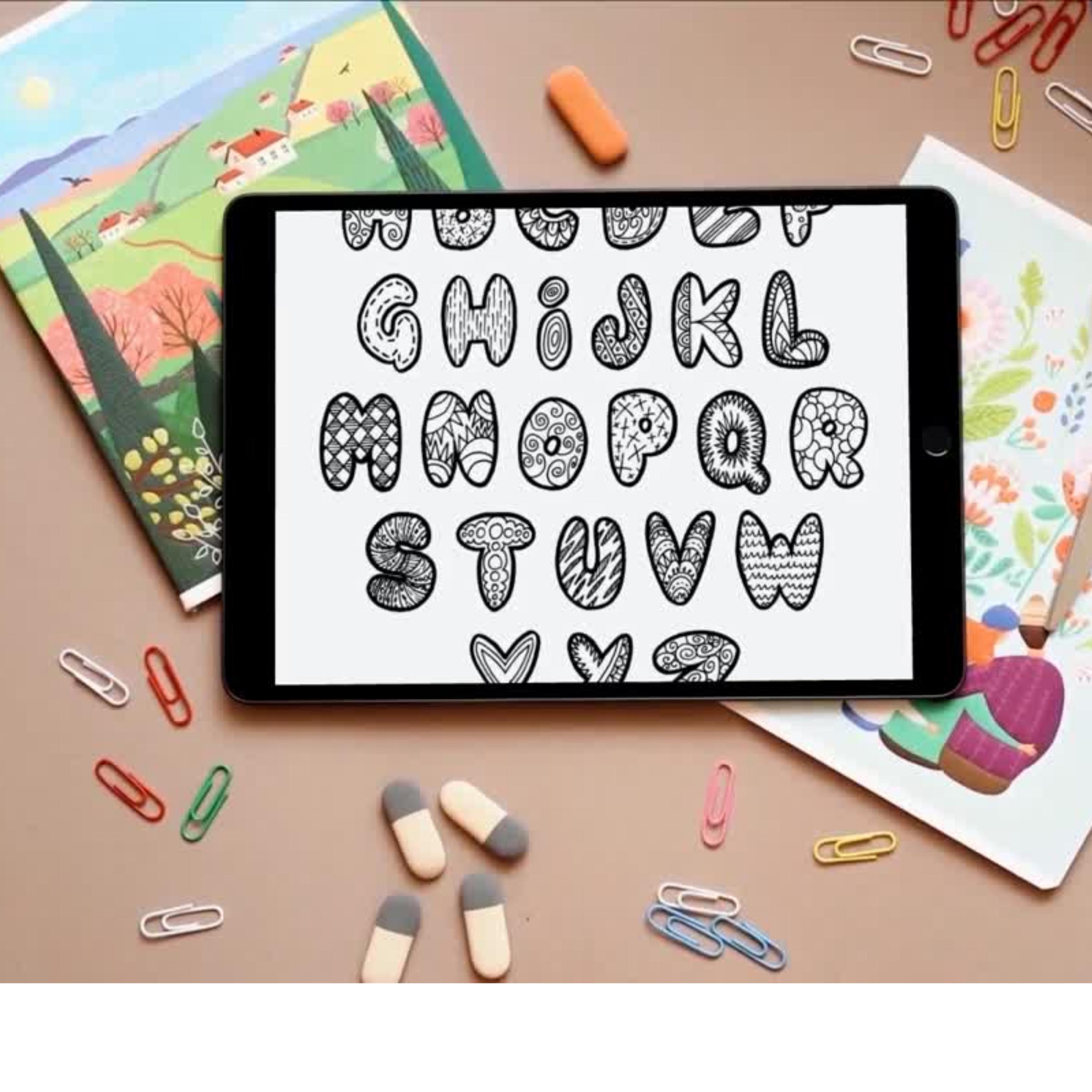 Doodle English Alphabets Vector Illustrations - Perfect for DIY Crafts ...