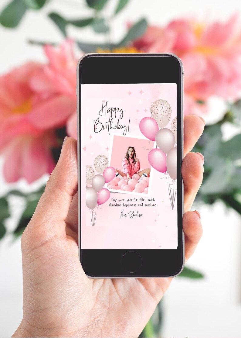 Animated Birthday Card Template for Mobile Phone. Contemporary Birthday ...