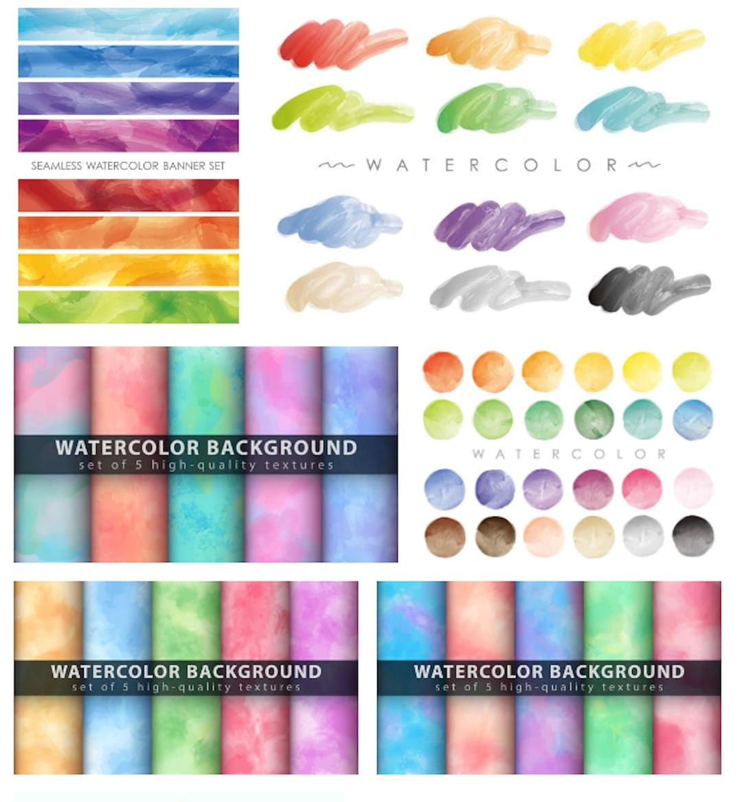 100+ Luxurious Watercolor Texture Digital Papers for Commercial Use ...