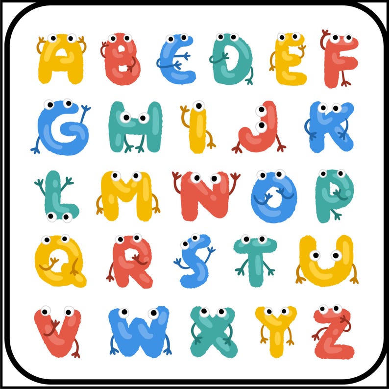 Jelly English Alphabet Clip Art With Cute Hands & Eyes | Fun Kids ...