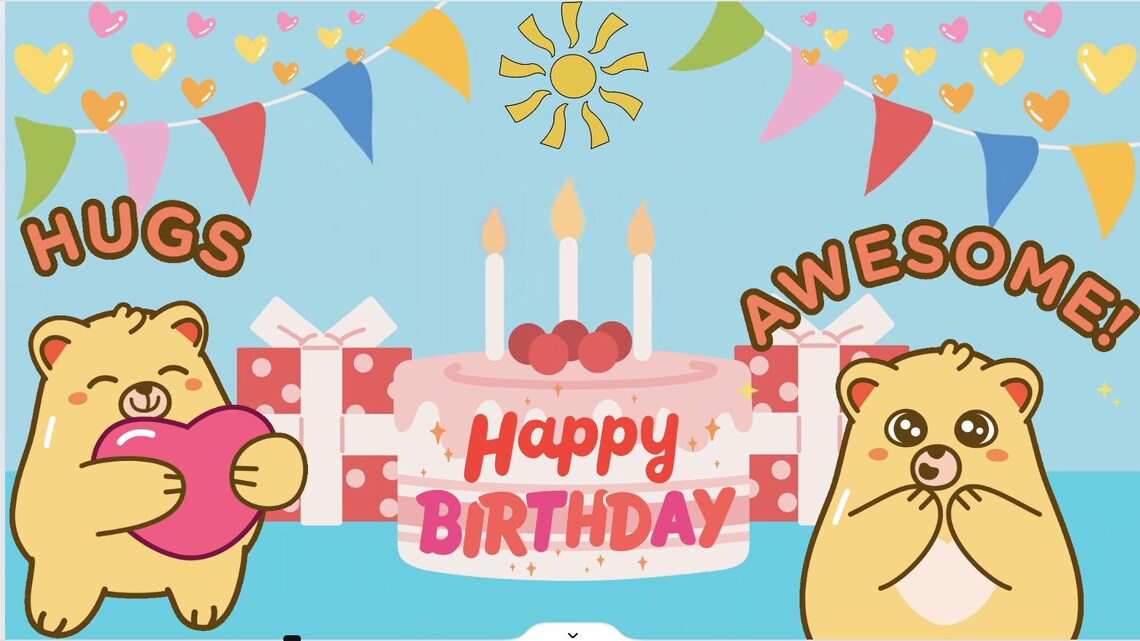 Happy Birthday Animated Card for Kids | Cartoon Birthday Video With ...