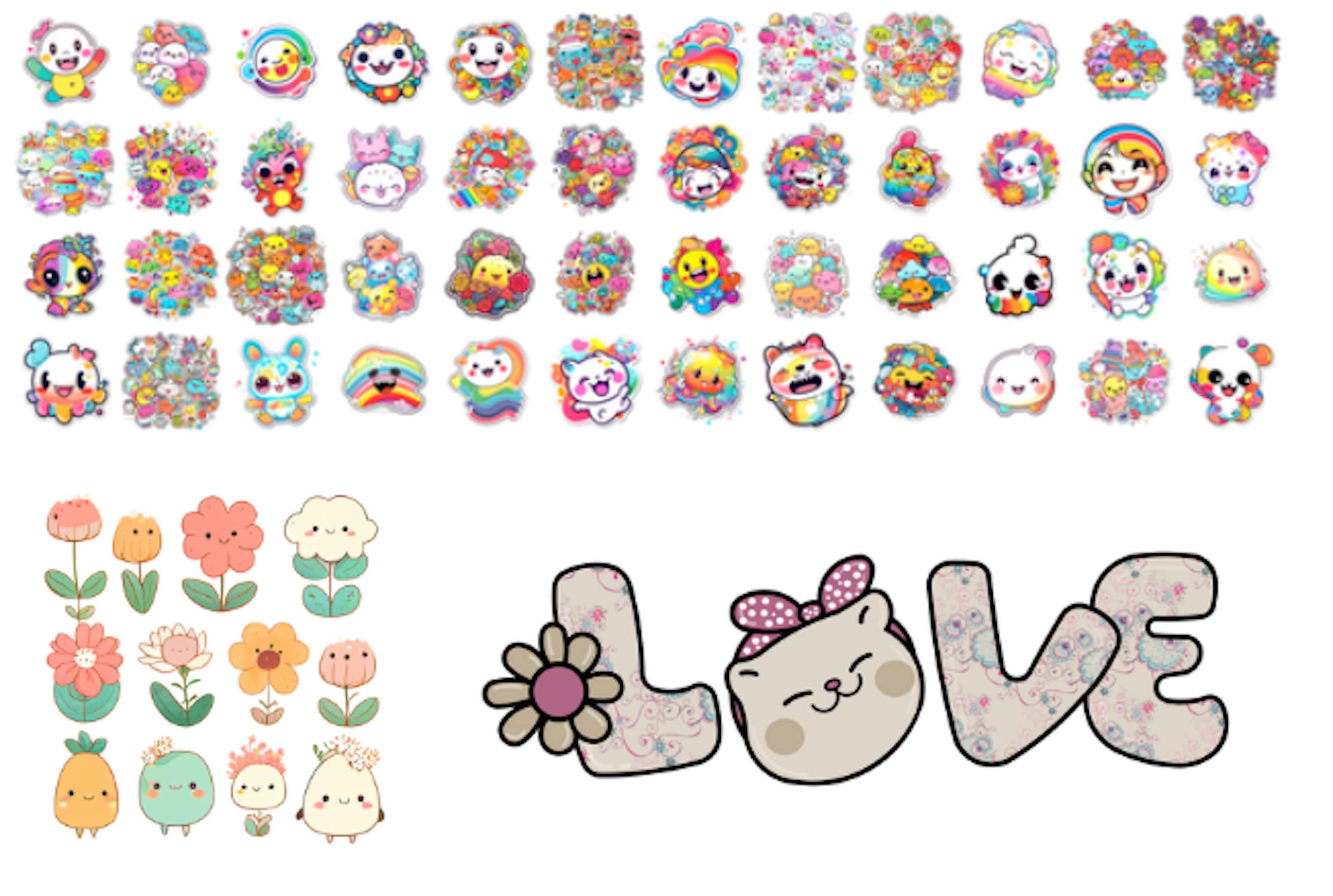 100+ Adorable Kawaii Stickers Prompts for Cute and Colorful Digital Art ...