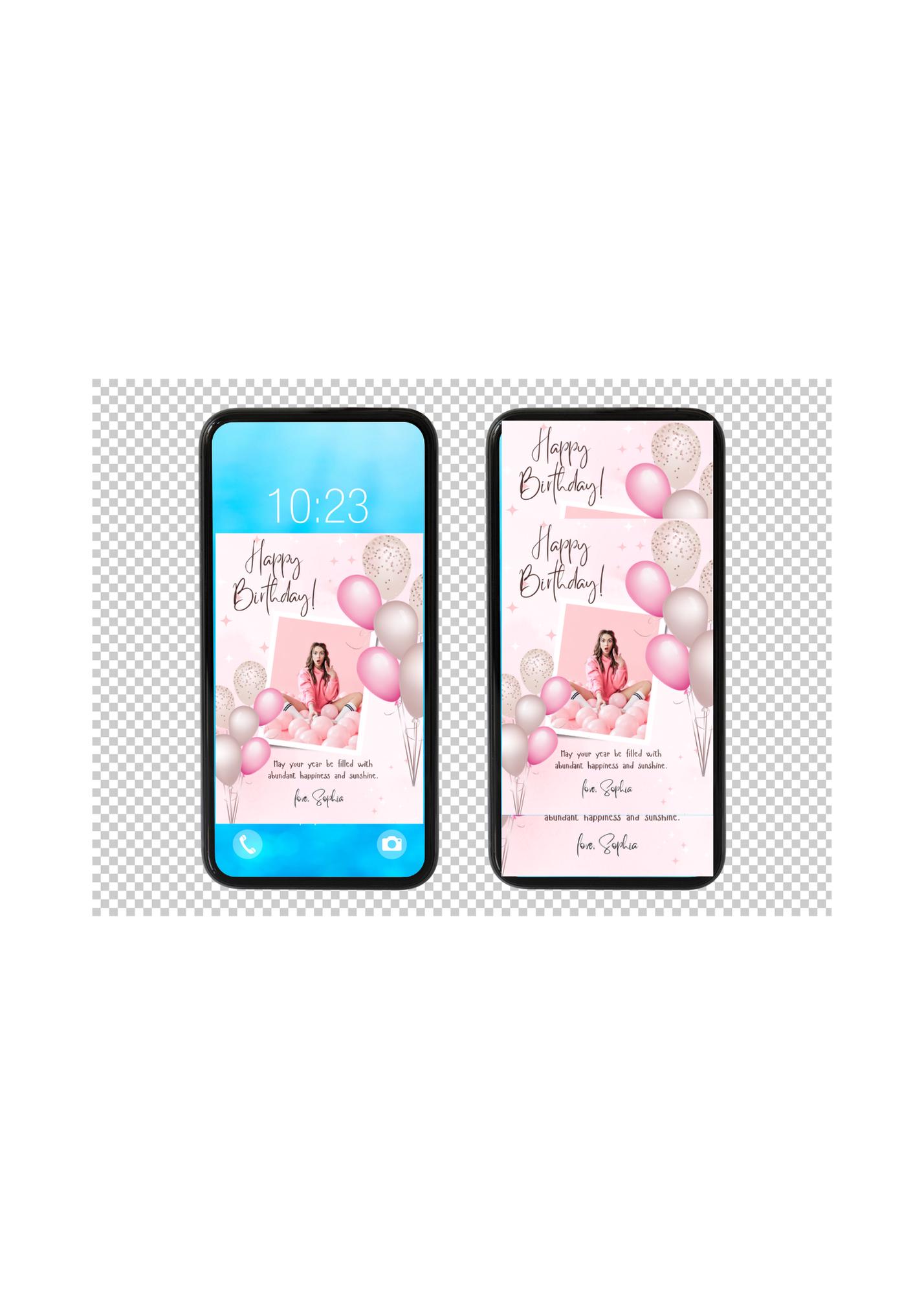 Animated Birthday Card Template for Mobile Phone. Contemporary Birthday ...