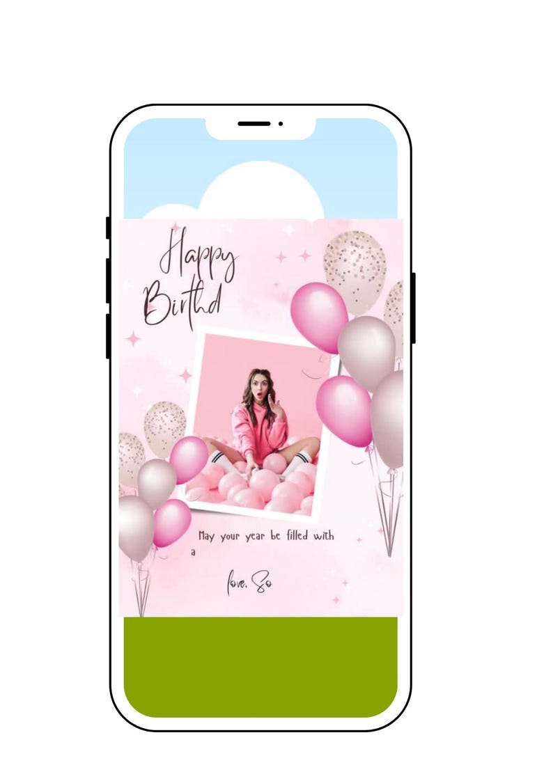Editable Balloon Birthday E-card Template, Add Photo (canva) - Etsy