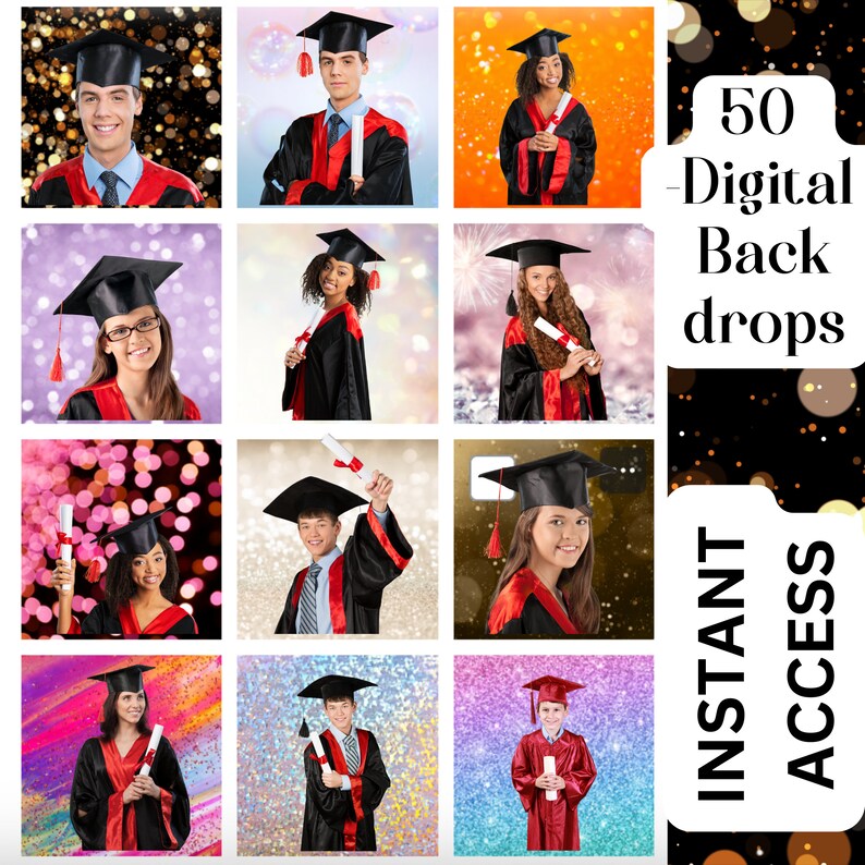 50 Digital Backdrops for Graduation Photos | Senior Photography ...