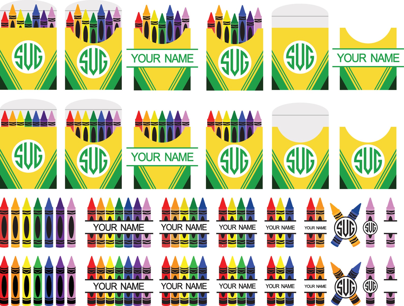 Crayon Tumbler Wrap Svg, Crayon Label Svg, Pencil Svg, Crayon Split ...