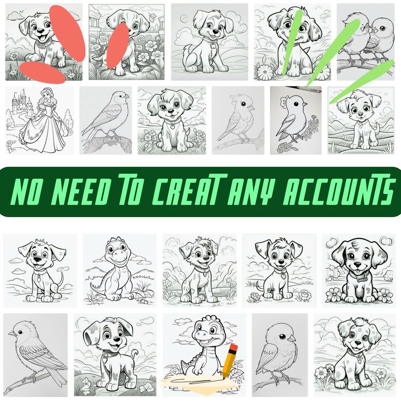 200+ Coloring Pages for Kids, Instant Access, Diverse Range of Themes ...
