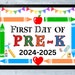 First Day of PRE-K Sign, Printable Photo Prop INSTANT ACCESS, First Day ...