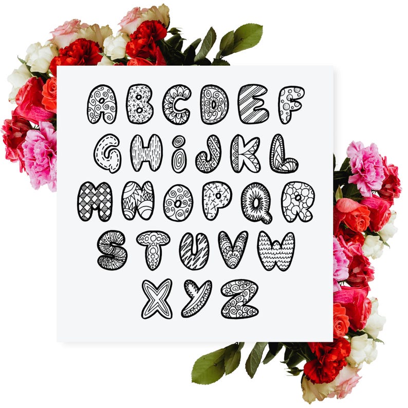 Doodle English Alphabets Vector Illustrations - Perfect for DIY Crafts ...