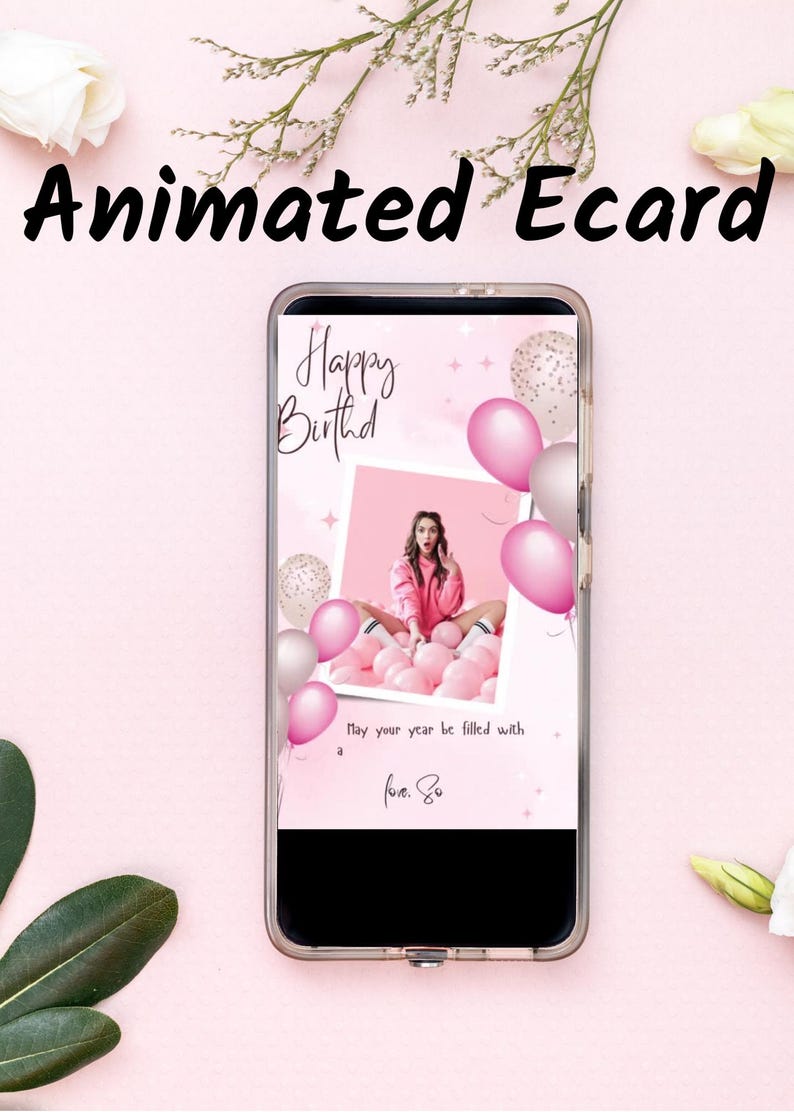Animated Birthday Card Template for Mobile Phone. Contemporary Birthday ...