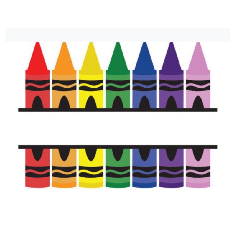 Crayon SVG Bundle | Crayon Split Monogram | Crayans | Back to School ...