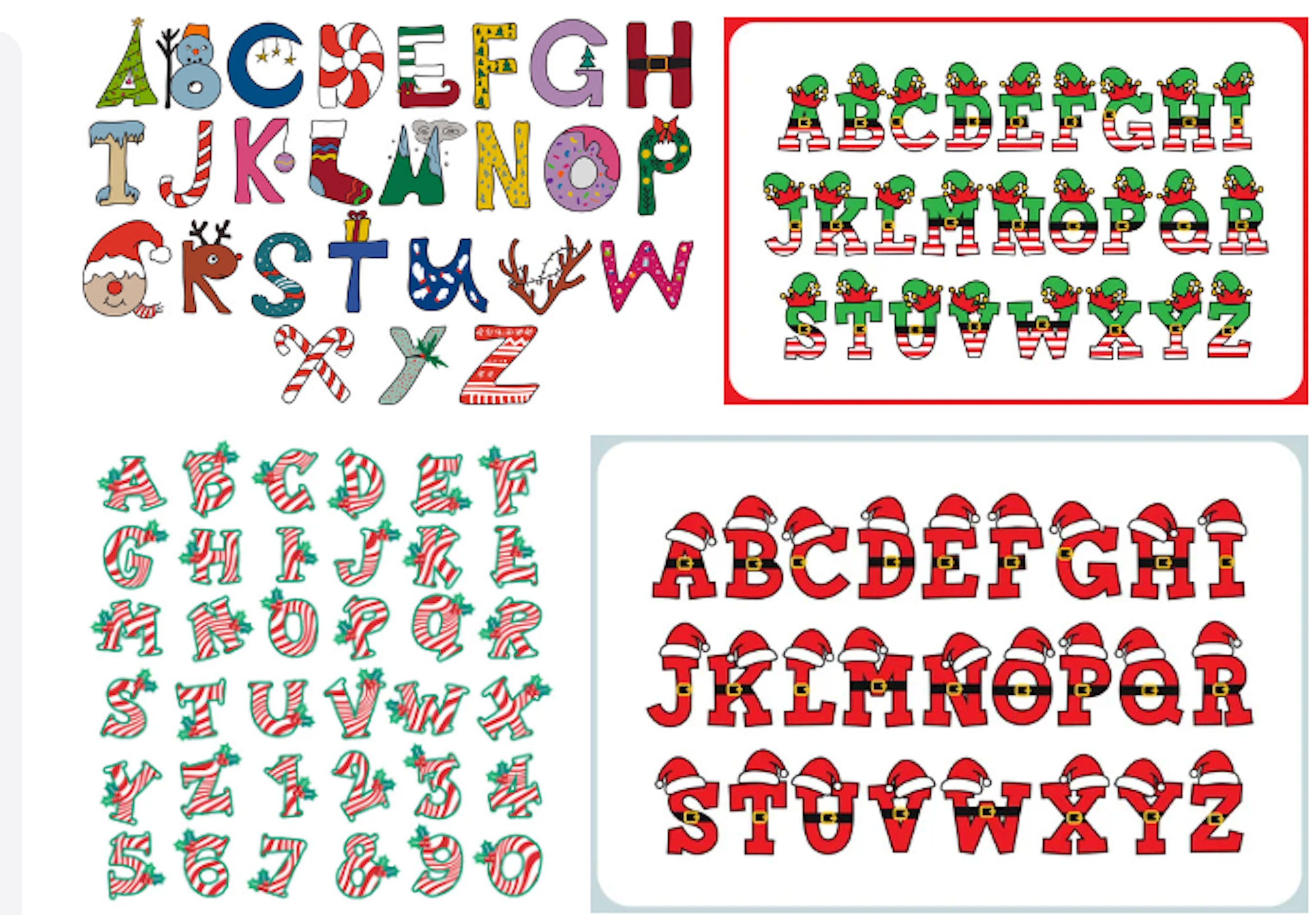 Christmas Alphabet Letters 10 Templates Typography to Infuse - Etsy