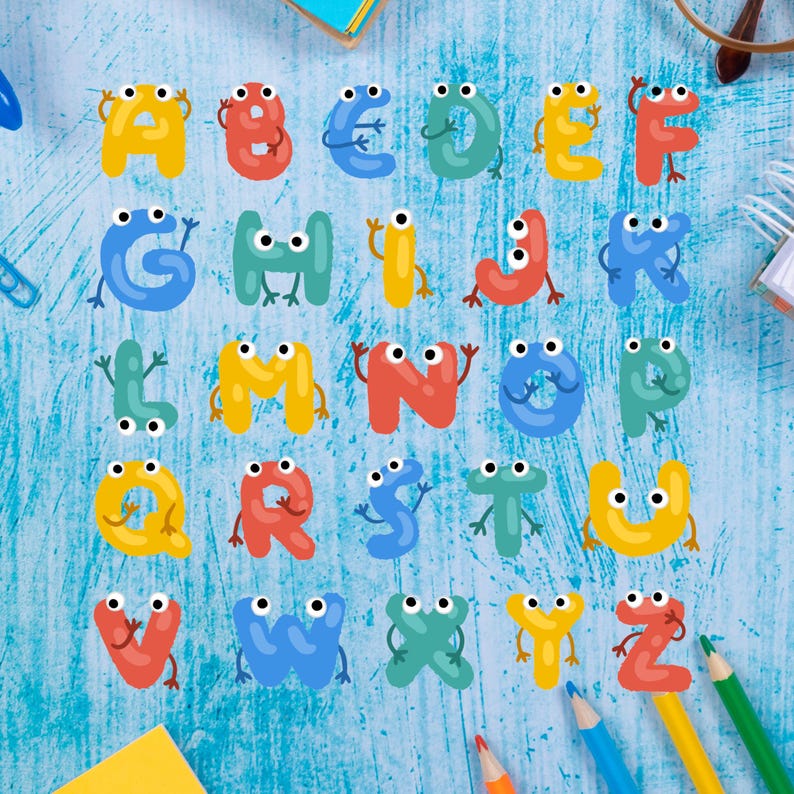 Jelly English Alphabet Clip Art With Cute Hands & Eyes | Fun Kids ...