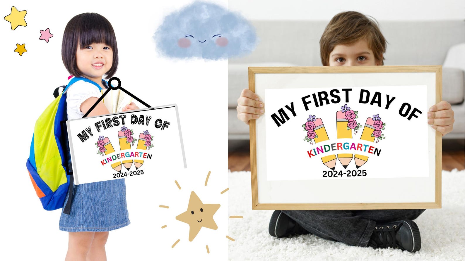 First Day of Kindergarten - Instant Access- Printable Sign - Photo Prop ...