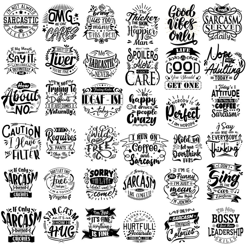 70+ Sarcastic SVG Bundle Sarcasm SVG Bundle, Funny Sassy SVG Bundle ...