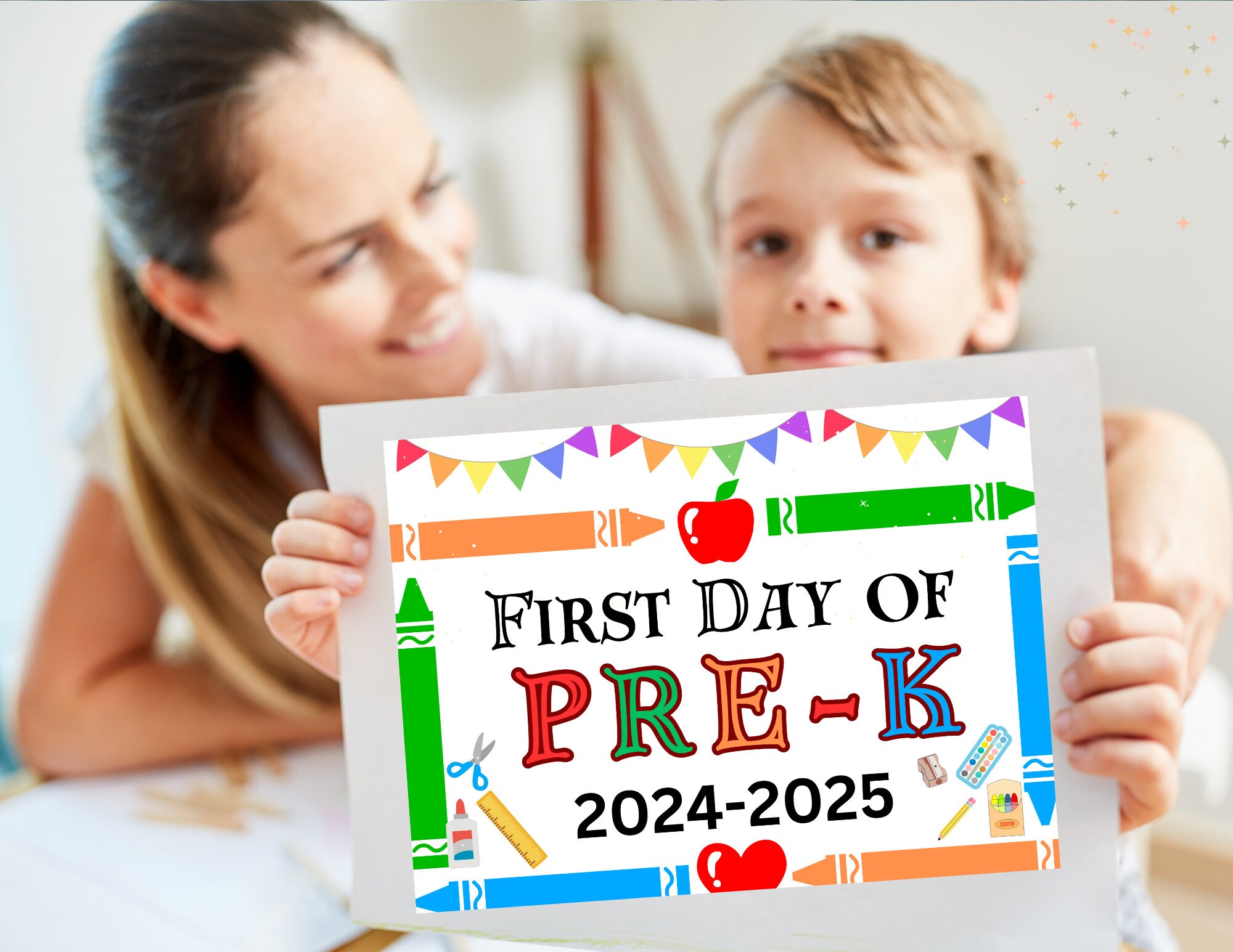 First Day of PRE-K Sign, Printable Photo Prop INSTANT ACCESS, First Day ...