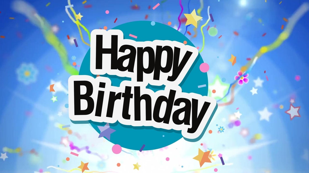 Blue Theme Vibrant Happy Birthday Celebration Video Animation | Fun ...