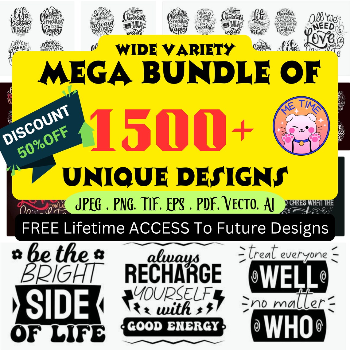 150 SVG Designs Bundle, Printables, Vector Clipart Pack for Cricut ...