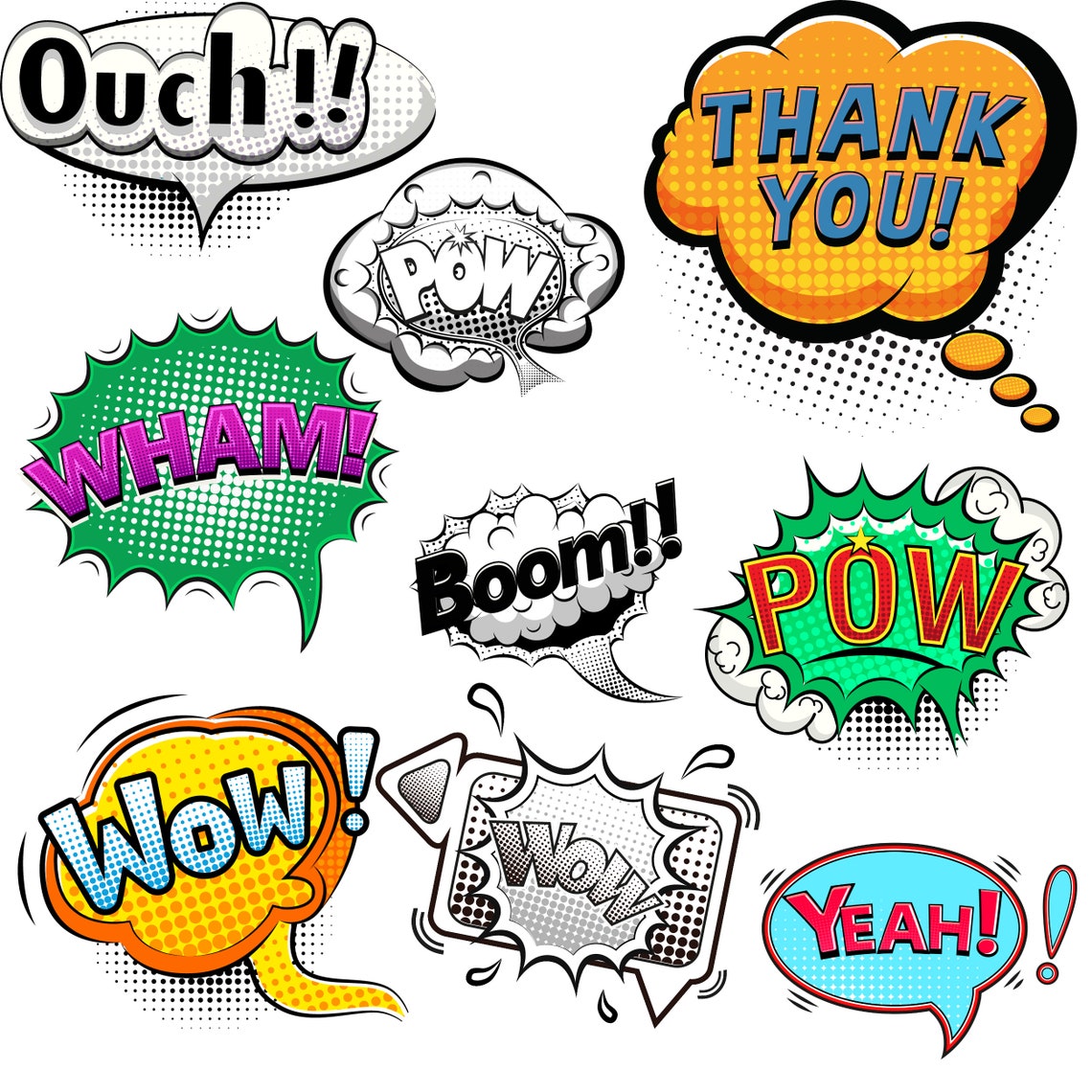 Comic Speech Bubble | Cartoon Comic Book Text Clouds | Pop Art | Super ...