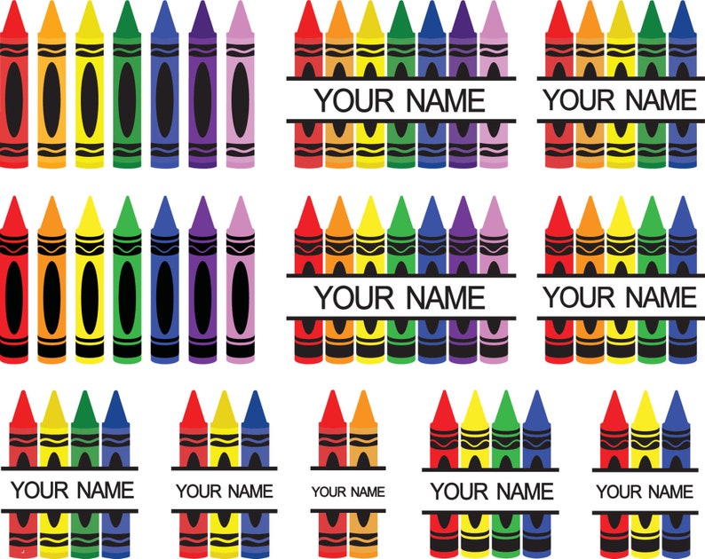 Crayon Svg Tumbler Wrap, Crayon Label Svg, Pencil Svg, Crayon Split ...