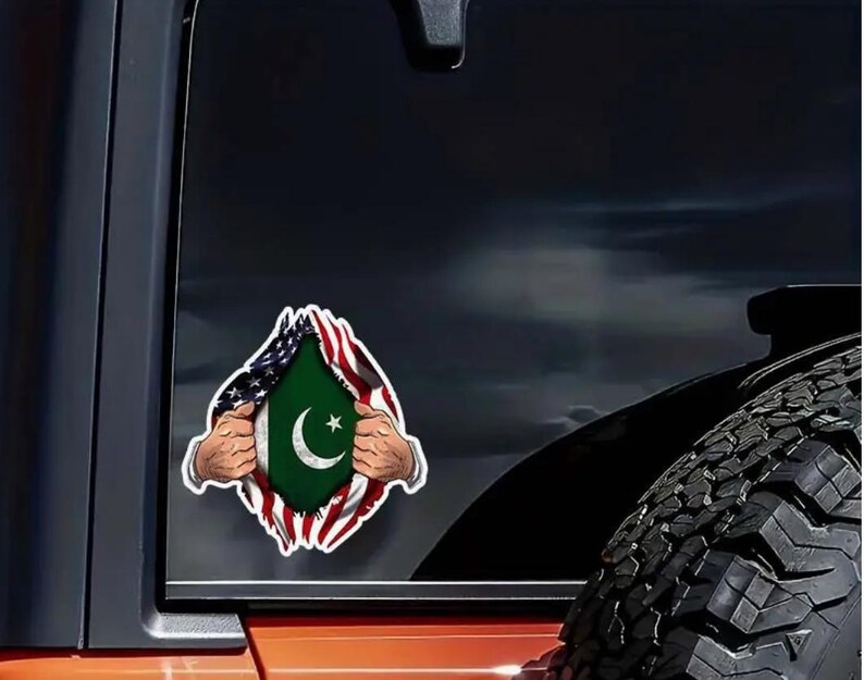 Pakistani Flag Decal, Patriotic USA American Chest Design, Vinyl, for ...
