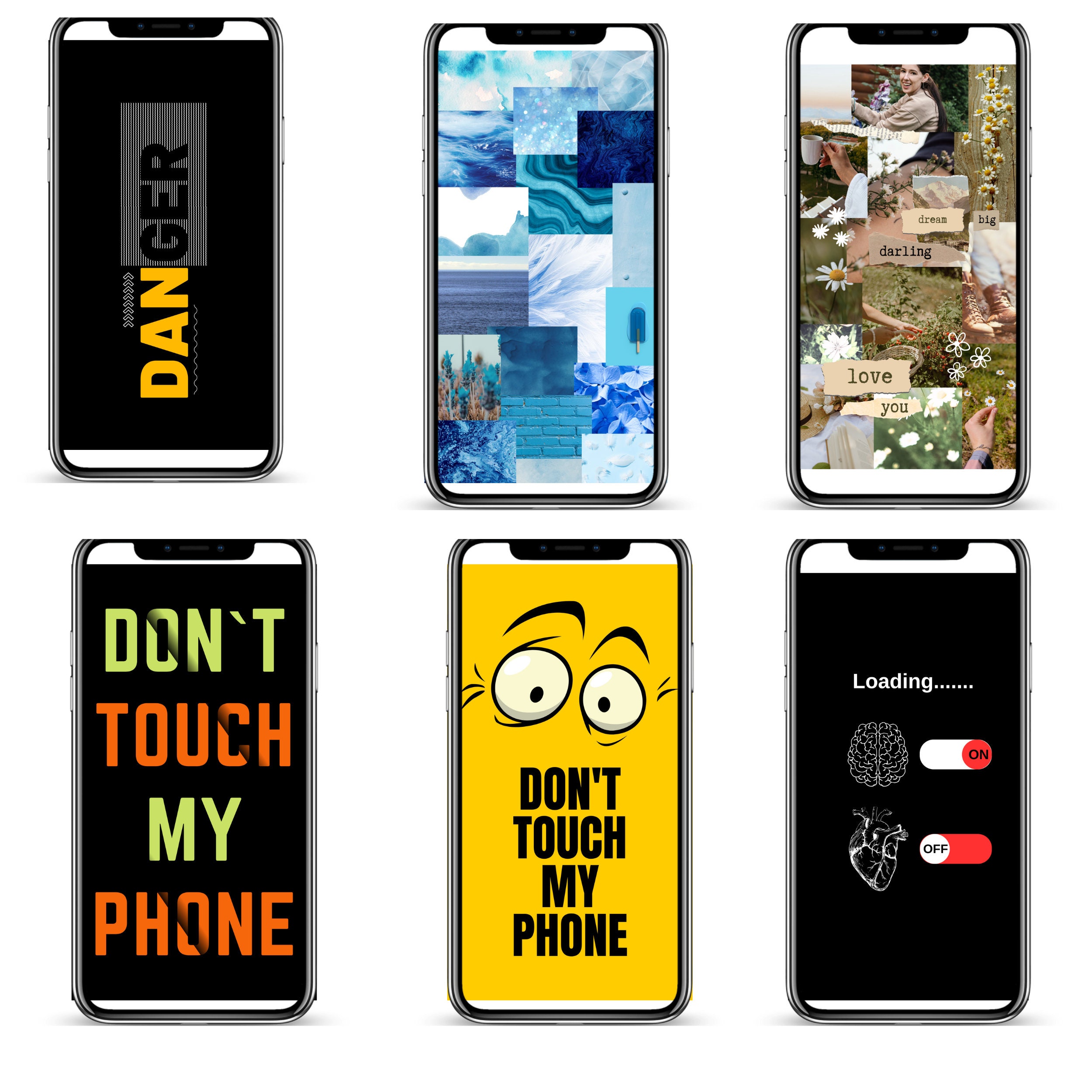 Dont Touch My Phone | iPhone Wallpaper Bundle | Set of 10 Downloads ...