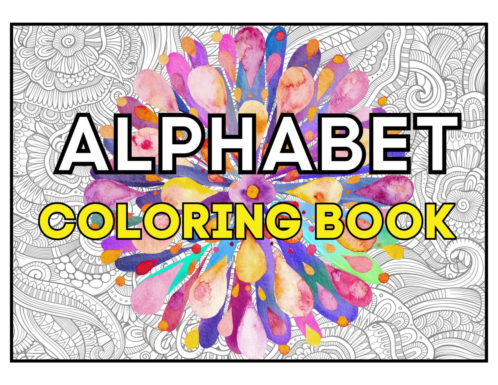 Cute Alphabet Mandala Coloring Pages | for Kids and Adults | Digital ...