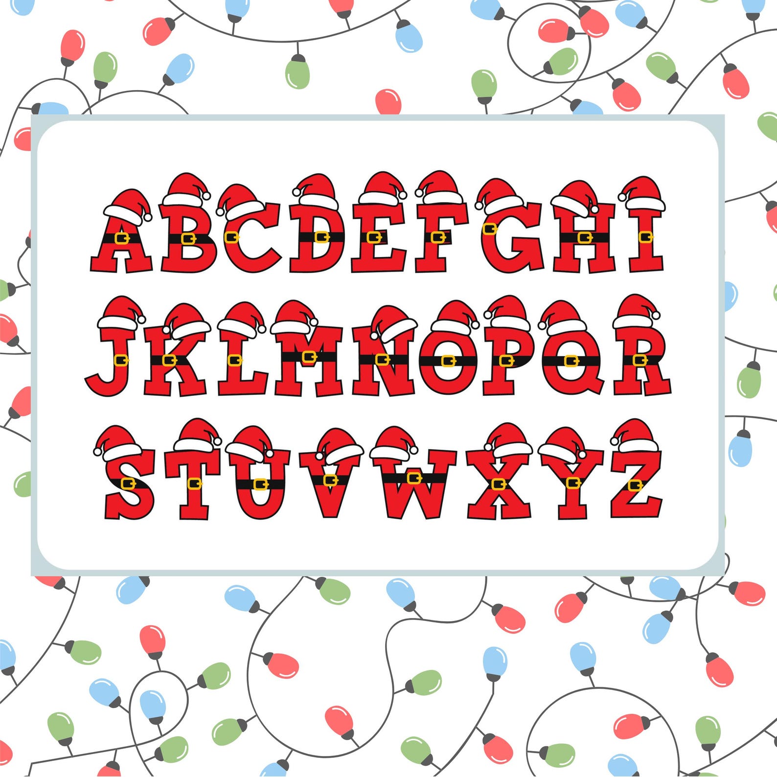 Santa Claus Alphabet Letters, Your Christmas Typography and Greeting ...