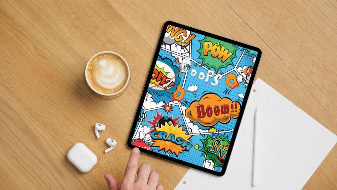 Comic Book Page Divided by Lines Seamless Pattern on Blue Background ...