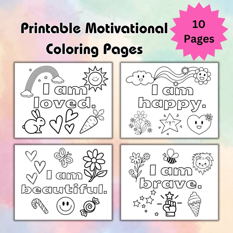 Motivational Coloring Pages for Kids Self-love Coloring Sheets Kids ...