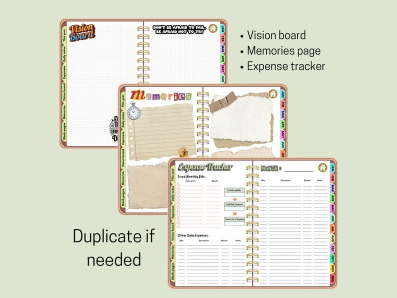 2025 Digital Planner Landscape Digital Hyperlinked Journal Monthly ...