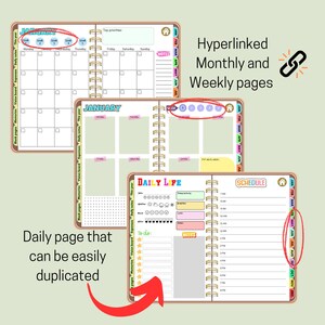 2025 Digital Planner Landscape Digital Hyperlinked Journal Monthly ...