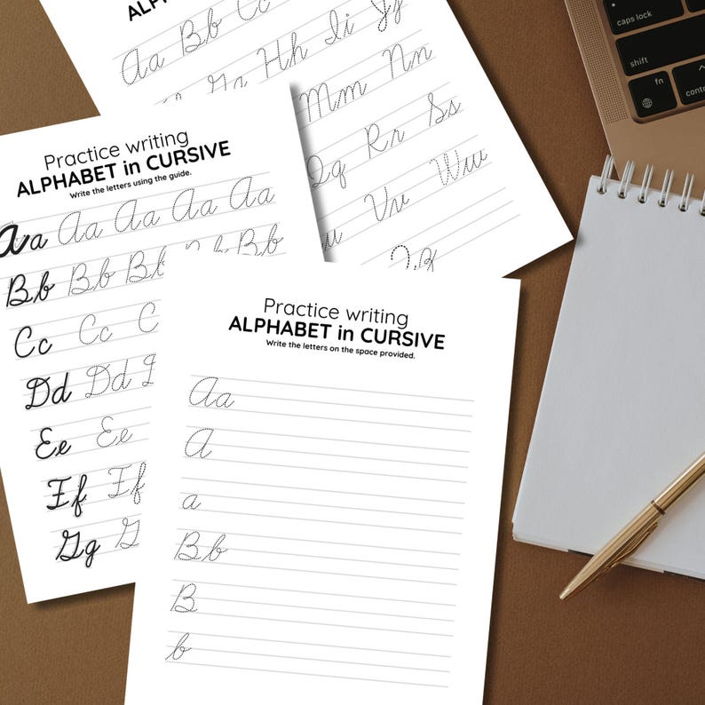 Alphabet Cursive Handwriting Practice Worksheet, Alphabet in Cursive ...