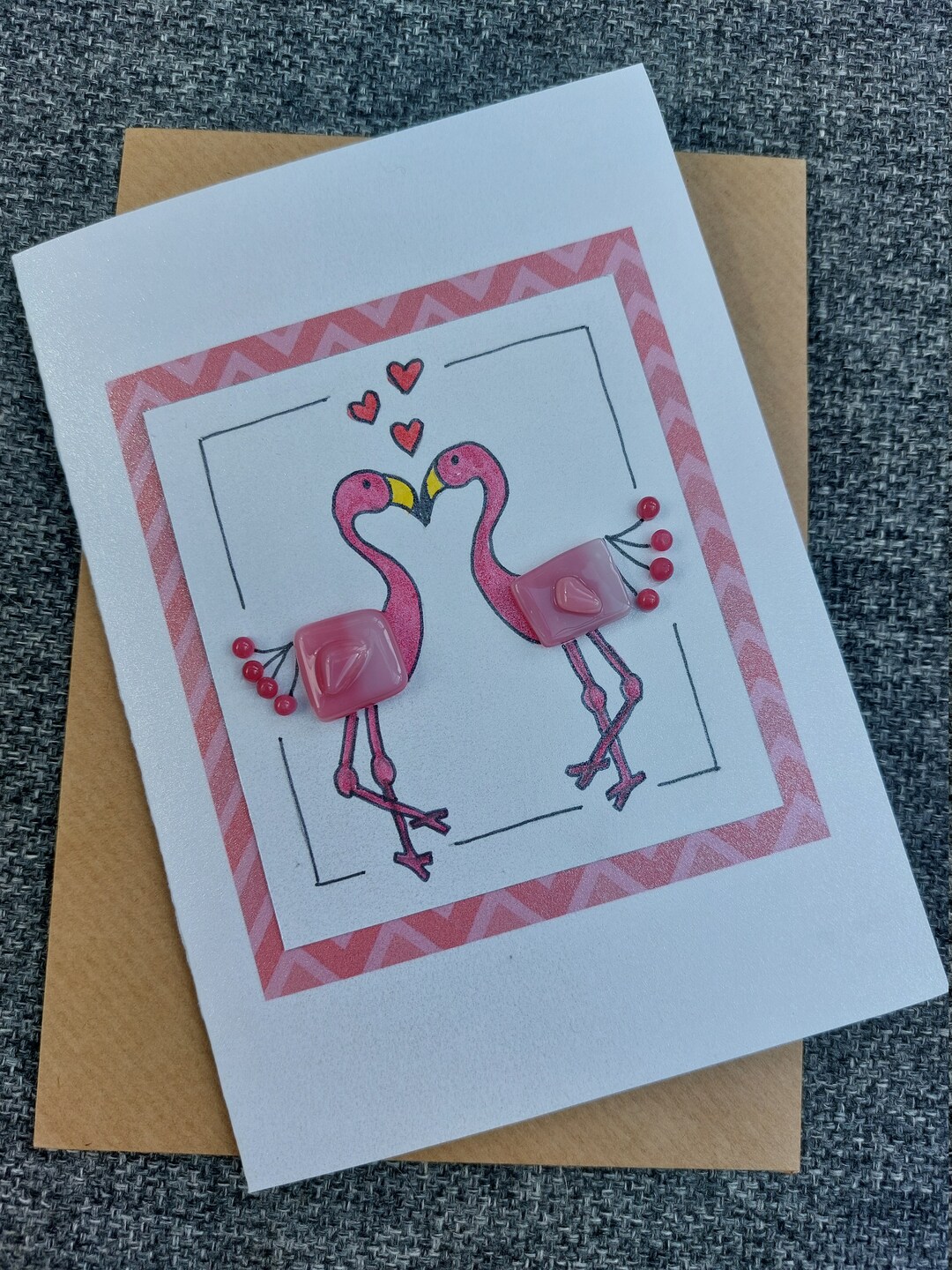 Handmade Fused Glass Greetings Card Fused Glass Flamingo - Etsy