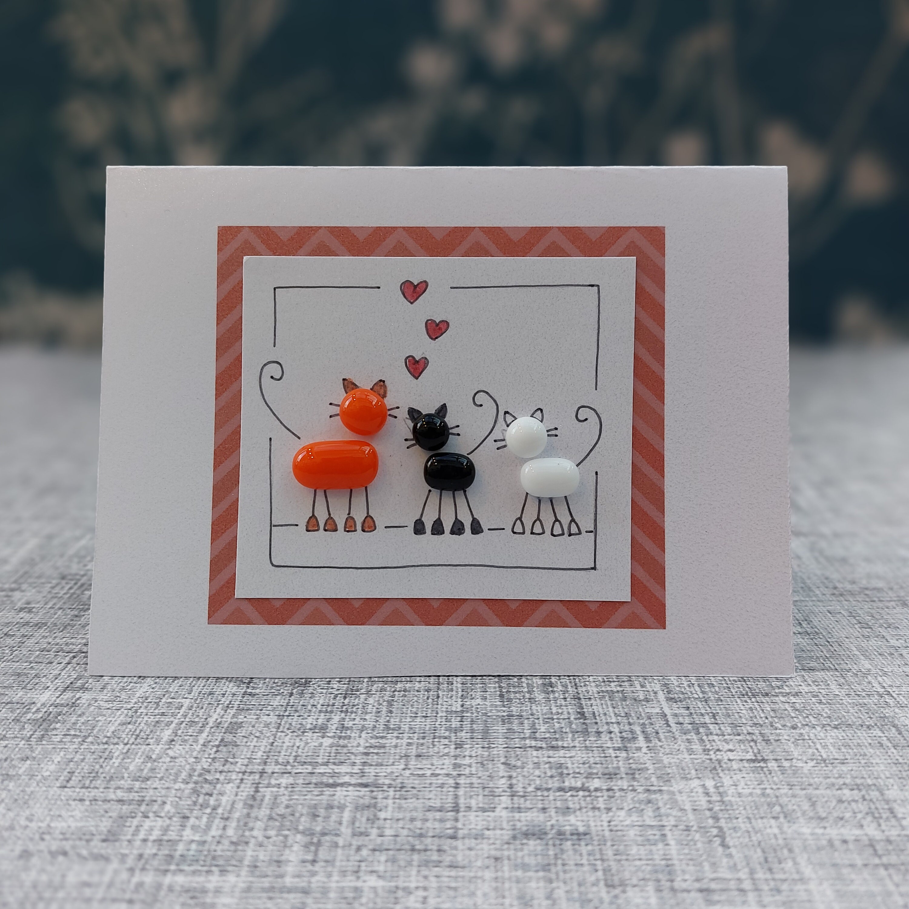 Handmade Fused Glass Birthday Card, Fused Glass Cat - Etsy