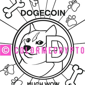 Dogecoin DOGE Colormecrypto Coloring Book Page + FREE COVERSHEET ...