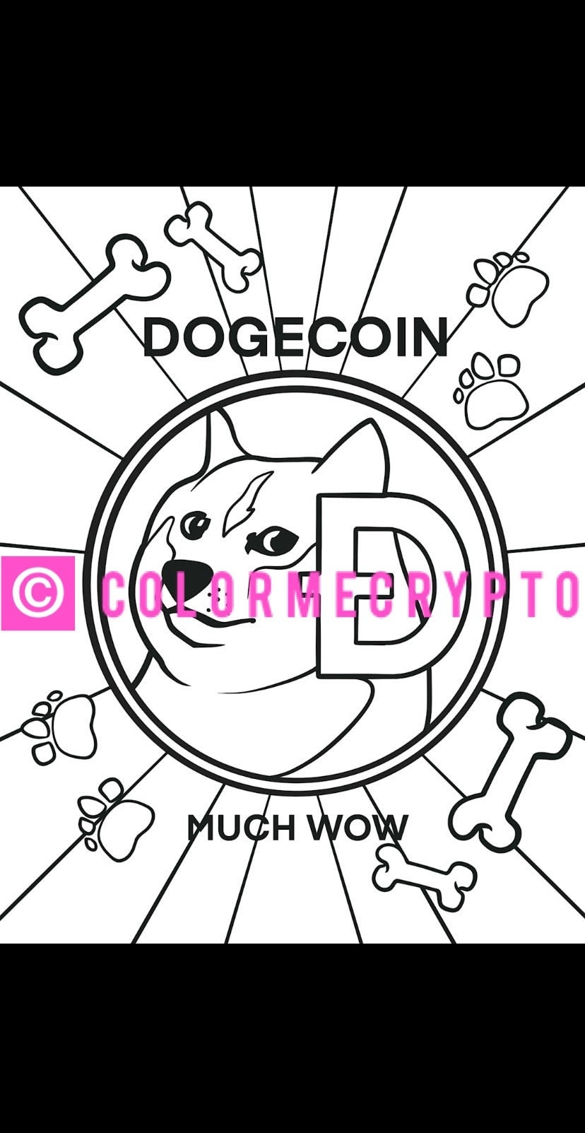 Dogecoin DOGE Colormecrypto Coloring Book Page + FREE COVERSHEET ...