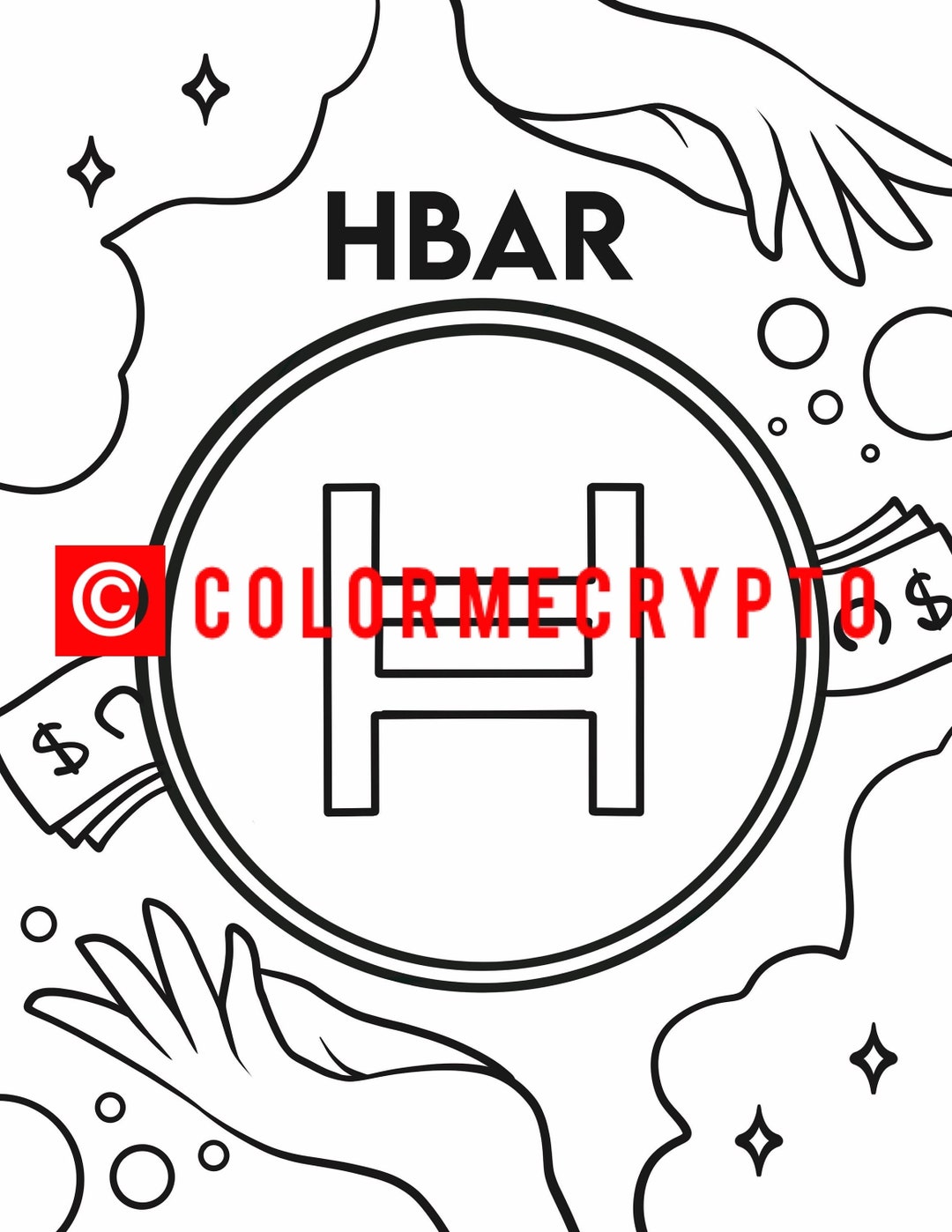 HBAR Hedera Hashgraph Colormecrypto Coloring Book + FREE COVERSHEET ...