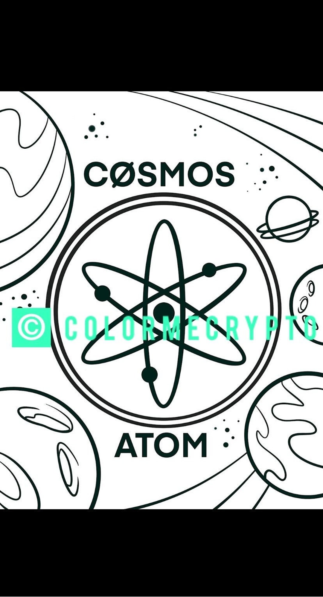 Cosmos ATOM Colormecrypto Coloring Book Page + FREE COVERSHEET Download ...