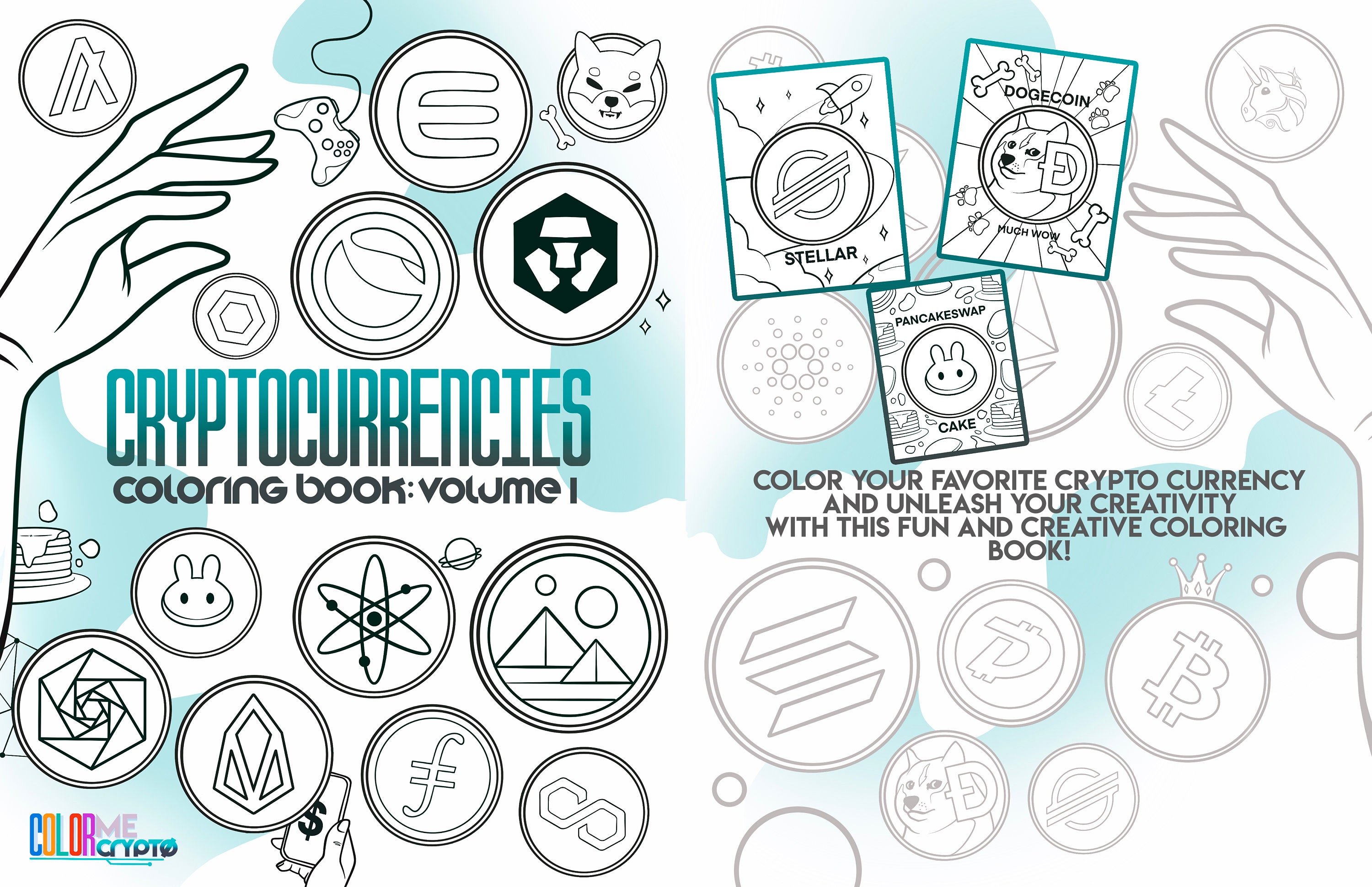 Dogecoin DOGE Colormecrypto Coloring Book Page + FREE COVERSHEET ...