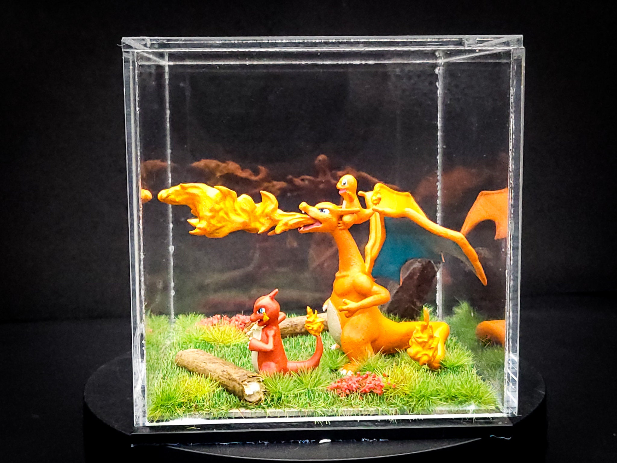 Charmander Evolution Cube Diorama Terrarium Inspired by - Etsy