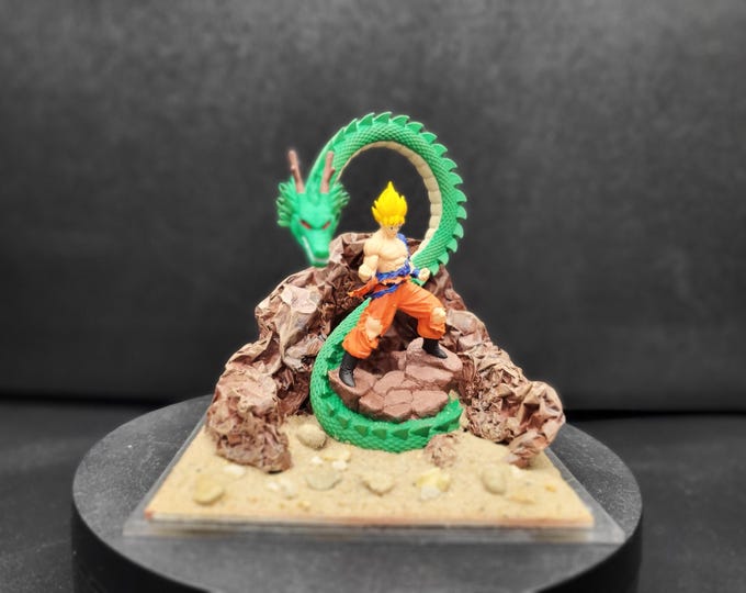 Super Siayan Goku Diorama Cube - Dragon Ball Z Inspired Cube - Etsy